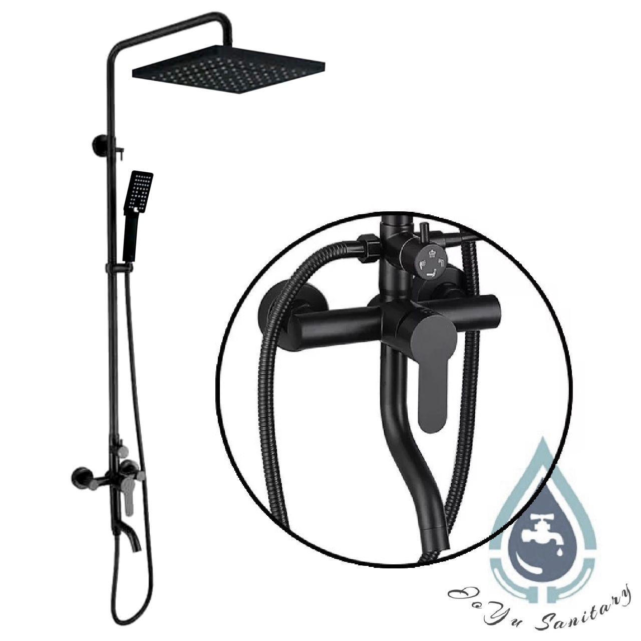 Tiang Shower Column stainless 304 HITAM 40A-shower colom kolom keran ...