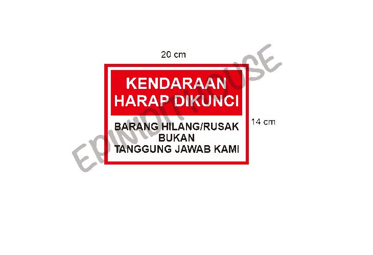 Stiker Vinyl Kendaraan Harap Dikunci Sign Minimarket Toko Cafe Restoran ...