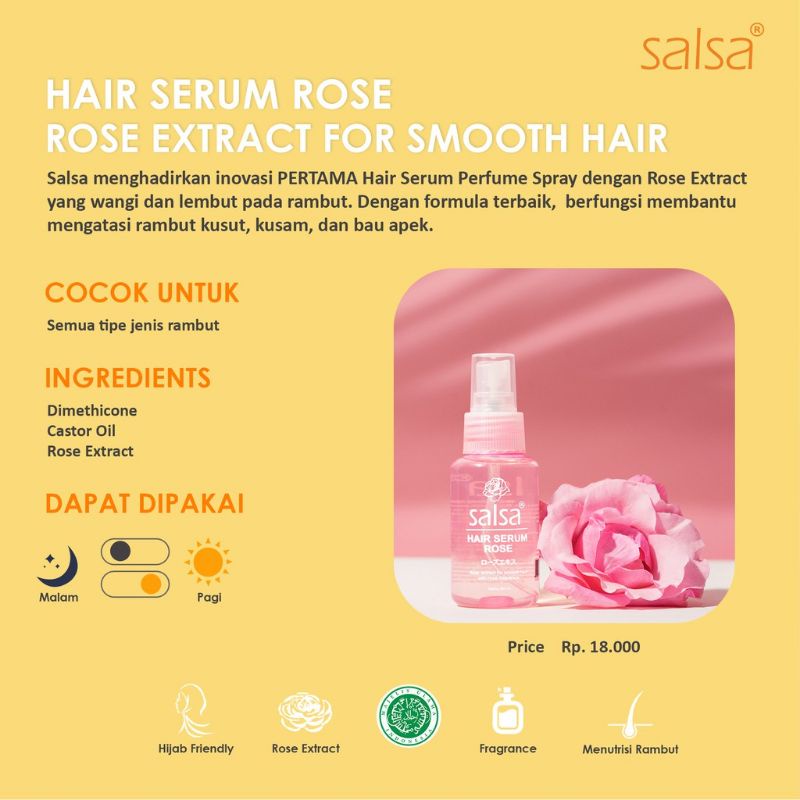 Salsa Hair Serum / Hair Serum Spray / Perawatan Rambut - 80 ml | Lazada ...