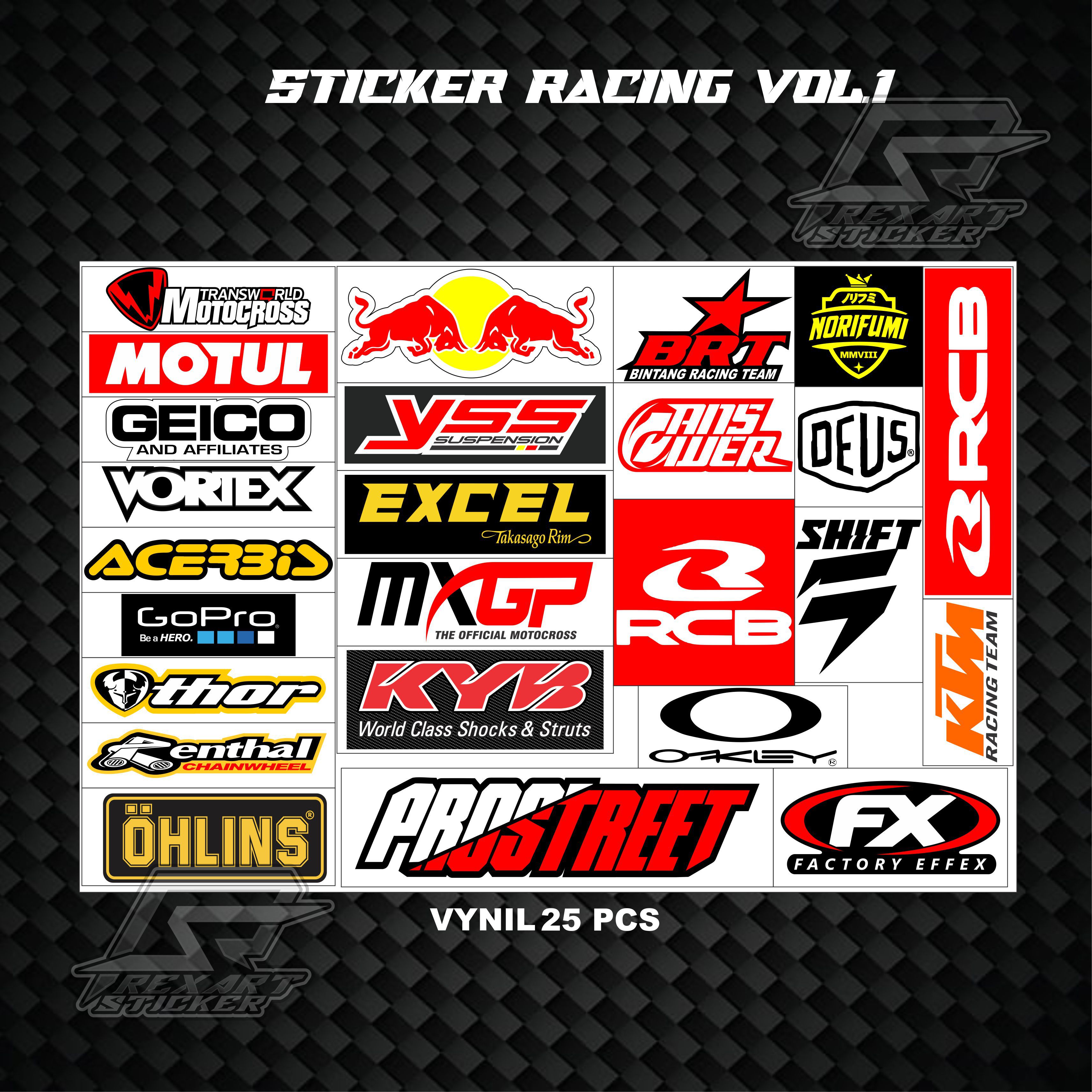 Sticker Racing Stiker Pack Stiker Motor - STIKERP4CK VOL.1-4. 6B ...