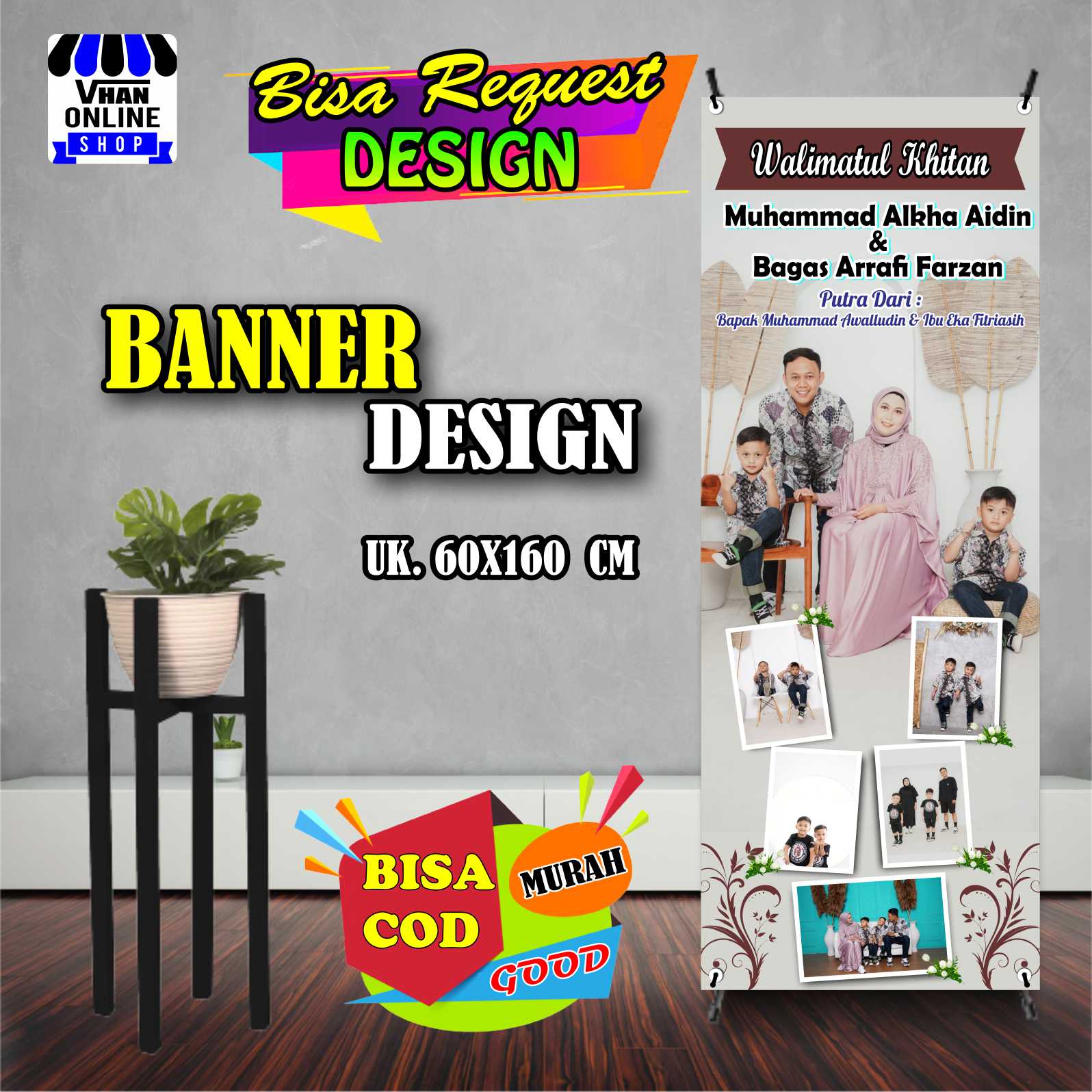 Spanduk Banner Acara Khitanan, Tasyakur Khitan, Sunatan Anak, Bagus ...
