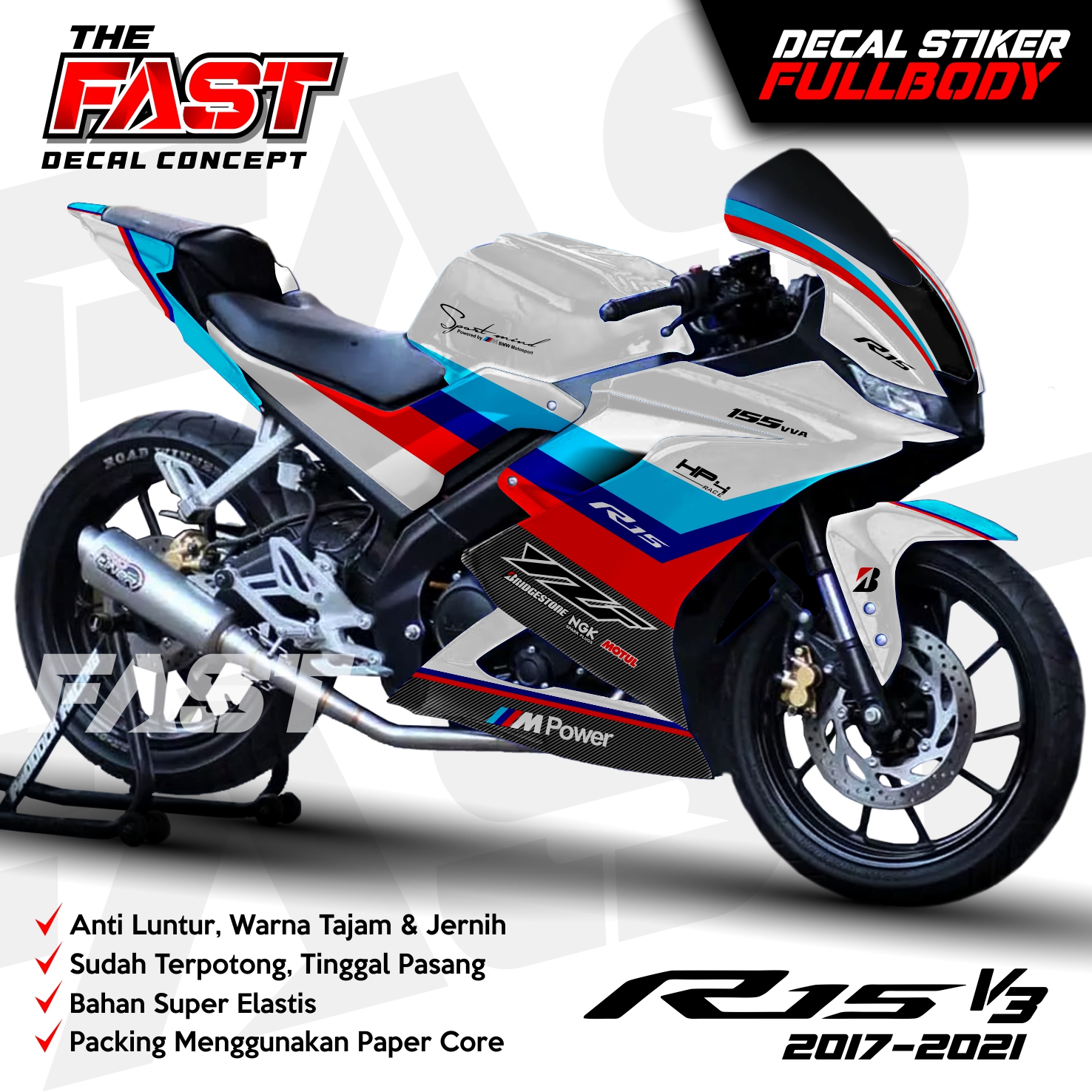 SUPER MURAH Decal R15 V3 Full Body BMW Stiker R15 V3 Full Body Dekal ...