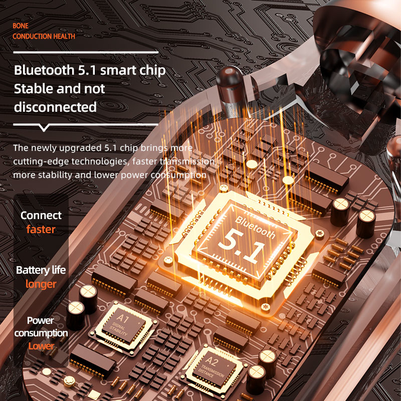 【Yiuu】2021ใหม่【ลงใน Ear】Wireless หูฟังบลูทูธ Conceptual กระดูกหูฟังคอน ...