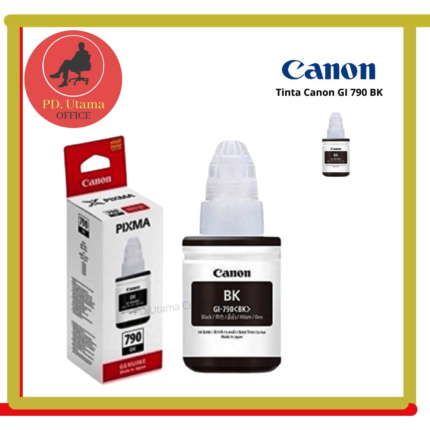 Tinta Canon GI 790 BK ( black ) Ink Canon Printer Original | Lazada ...