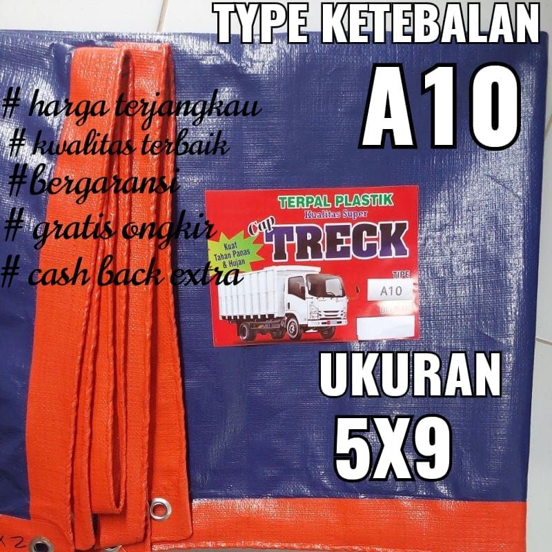 TERPAL PLASTIK A10 UKURAN 5x9 meter merk TRECK | Lazada Indonesia