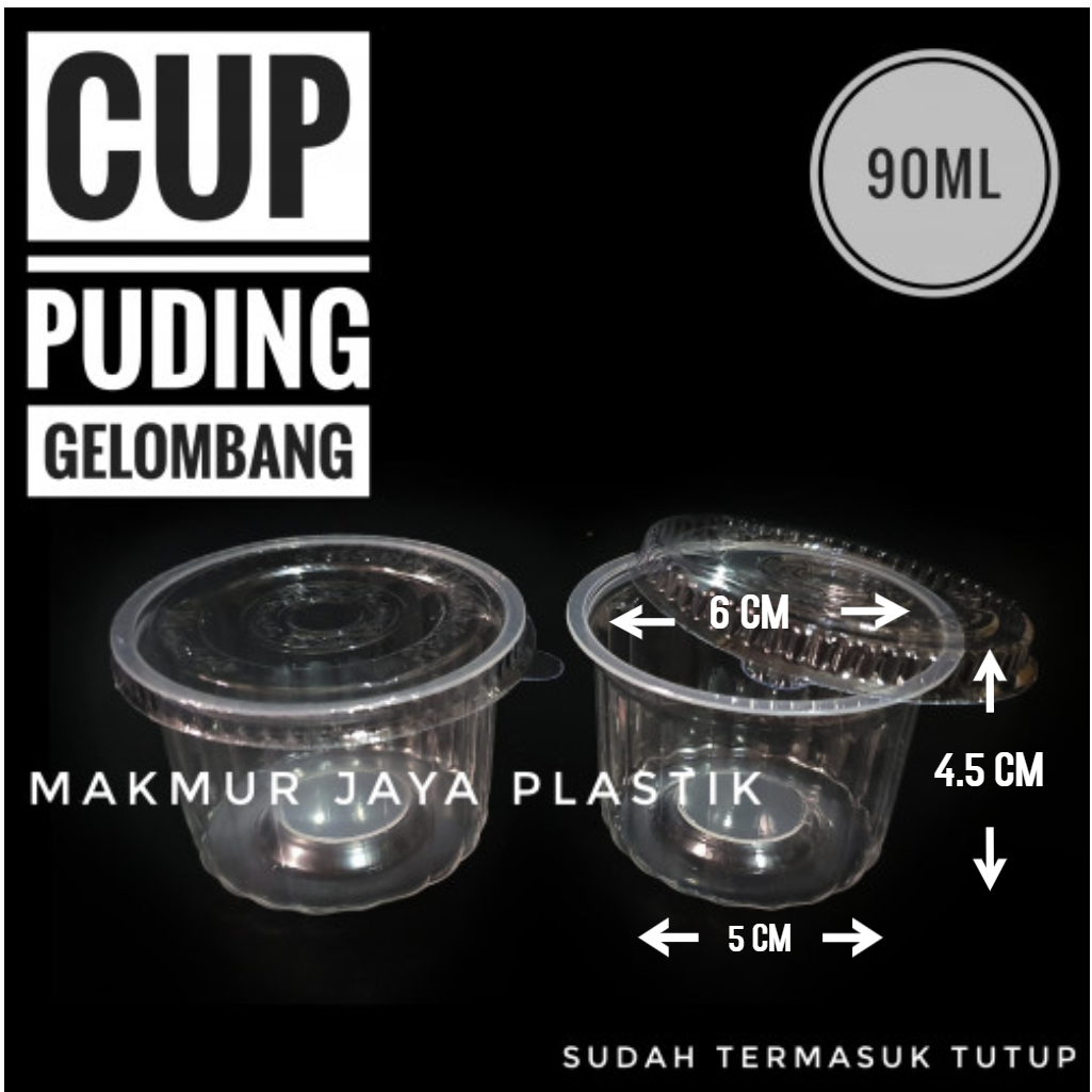 CUP PUDING JELLY ULIR GELOMBANG UKURAN 65 ML ISI 50 PC | Lazada Indonesia