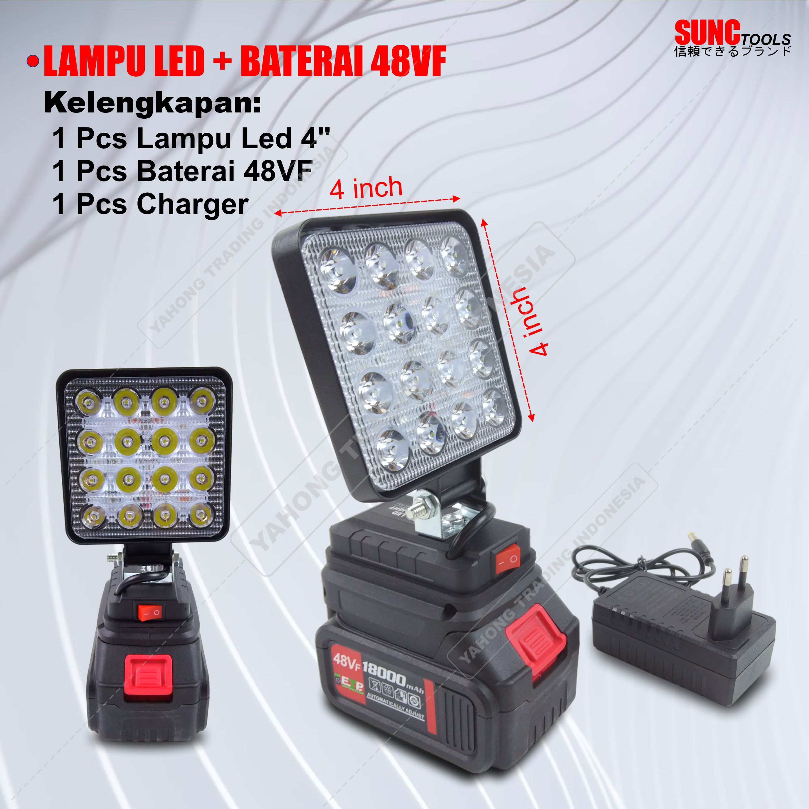 Lampu LED Portable Lamp Baterai 21V 48VF SUNC TOOLS | Lazada Indonesia
