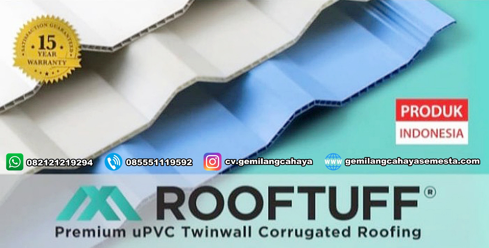 Atap UPVC ROOFTUFF - 5 Meter ( NEW 5 Pilihan Warna ) | Lazada Indonesia