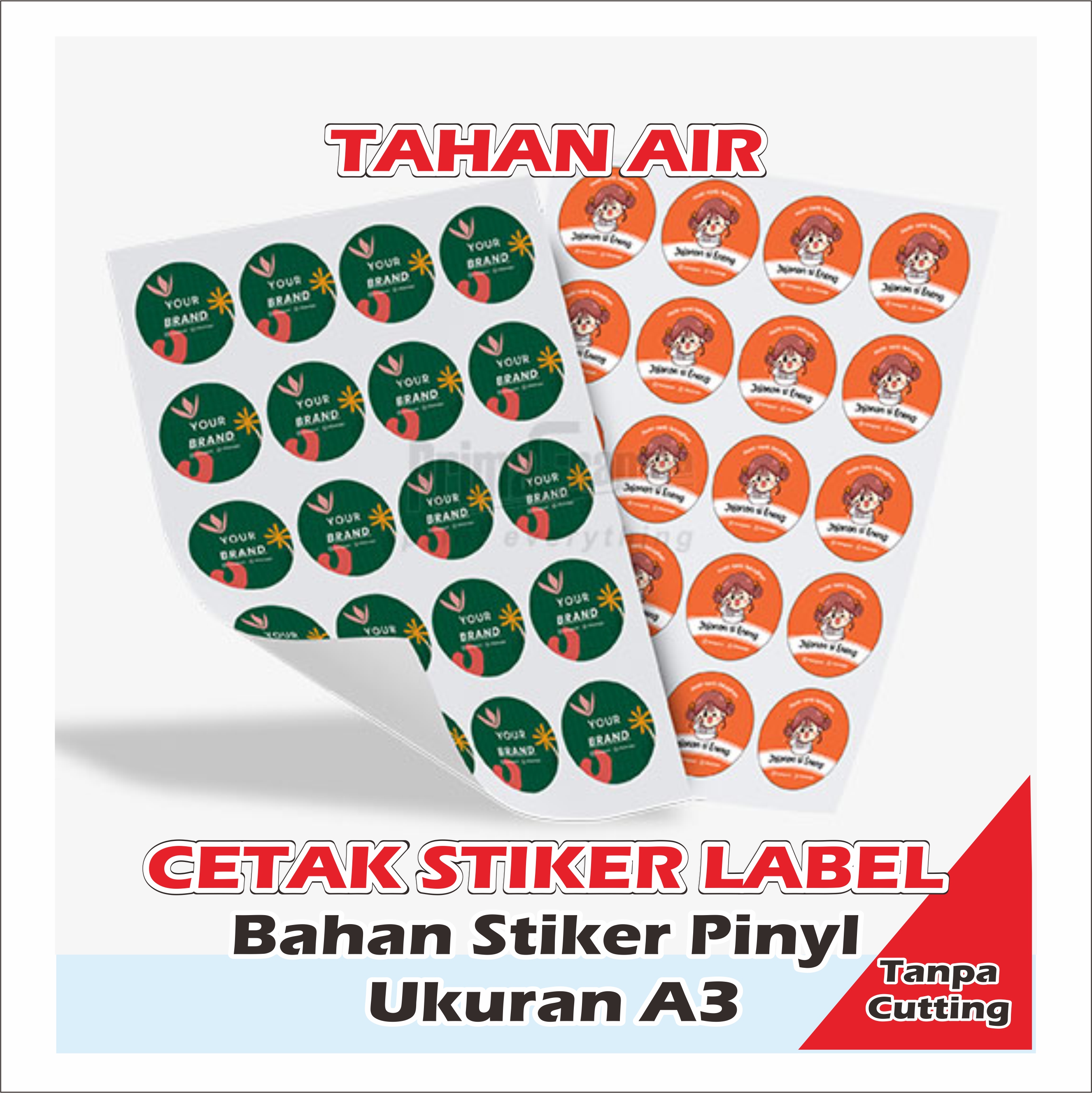 CETAK STIKER LABEL TAHAN AIR PINYIL UKURAN A3 stiker label stiker label ...