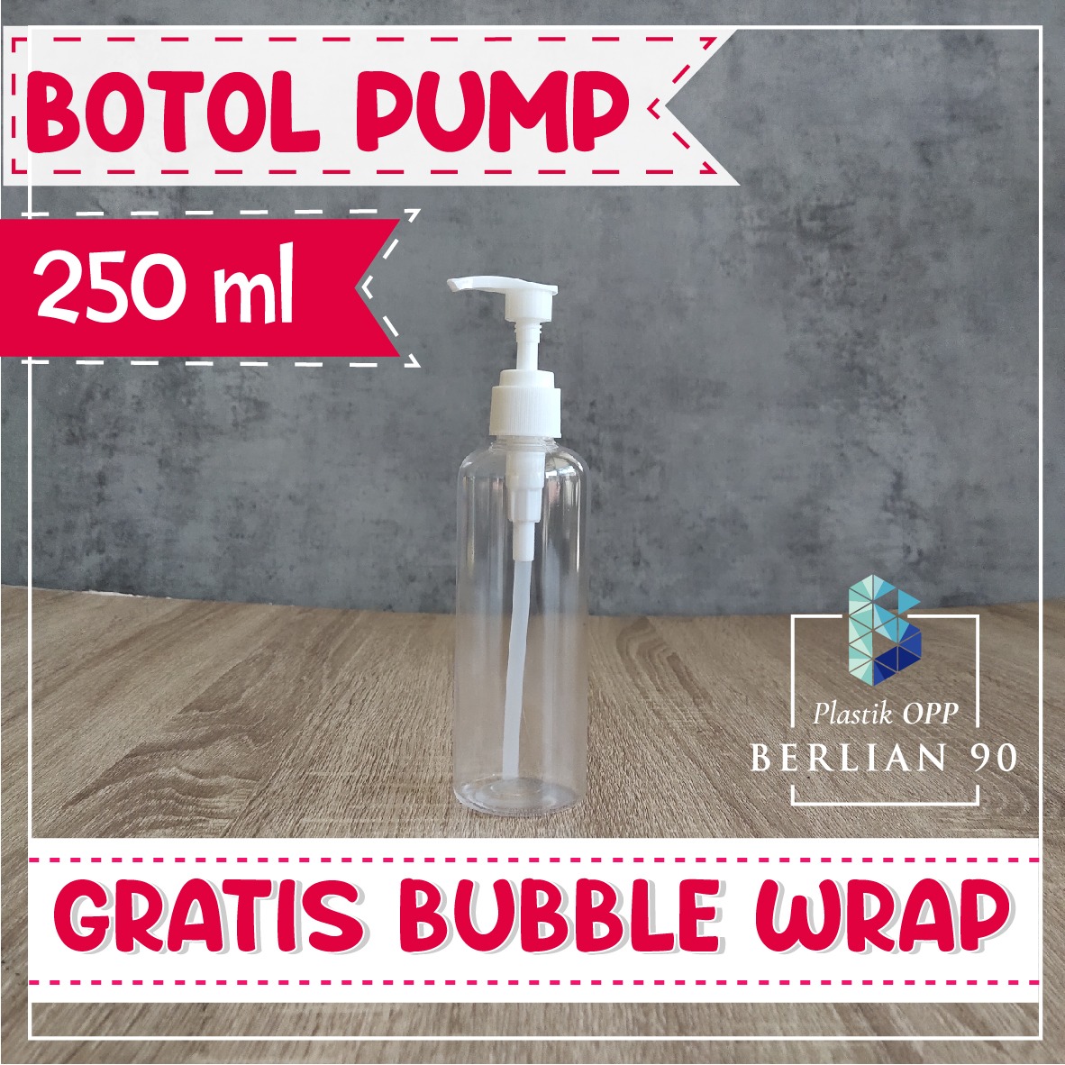 (100 PCS) Botol Pump 250 ml Botol Hand Sanitizer Botol Sabun Botol Pump 250ml + Tutup . FREE BW ...