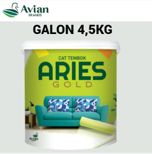 CAT TEMBOK GALON 4,5KG ARIES GOLD CAT PLAFON DINDING DLL | Lazada Indonesia