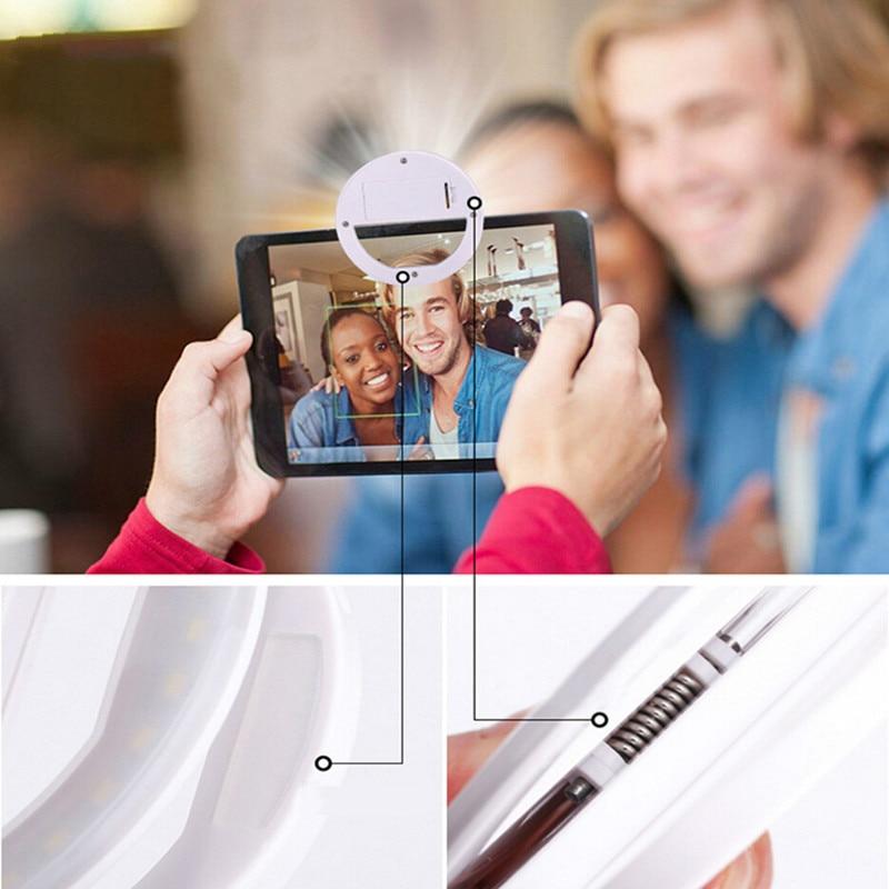 S Elfie LED แหวนแสงแฟลชแบบพกพาโทรศัพท์ S Elfie โคมไฟส่องสว่างคลิปโคมไฟ ...