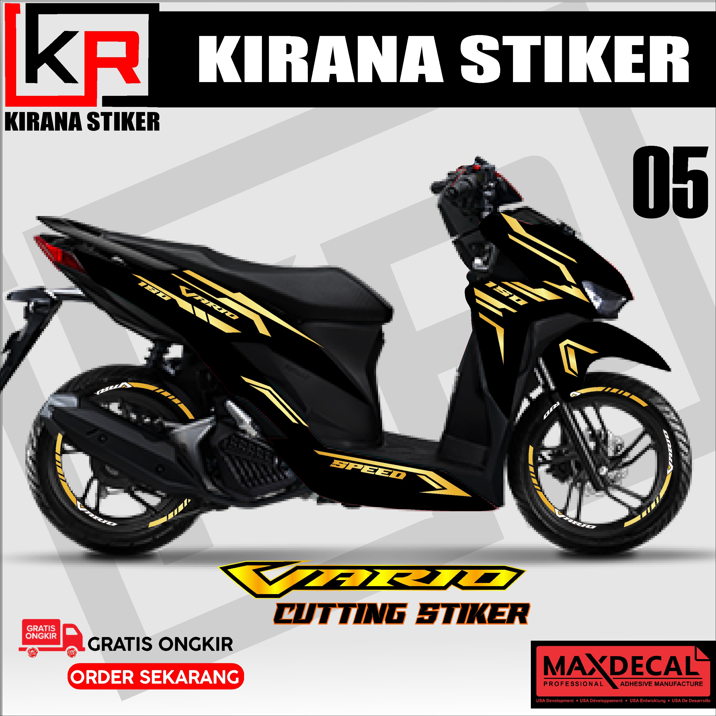 Cutting Sticker Vario 150 & 125 - Aksesoris Motor Stiker Honda Vario New Schotlite Cutting ...