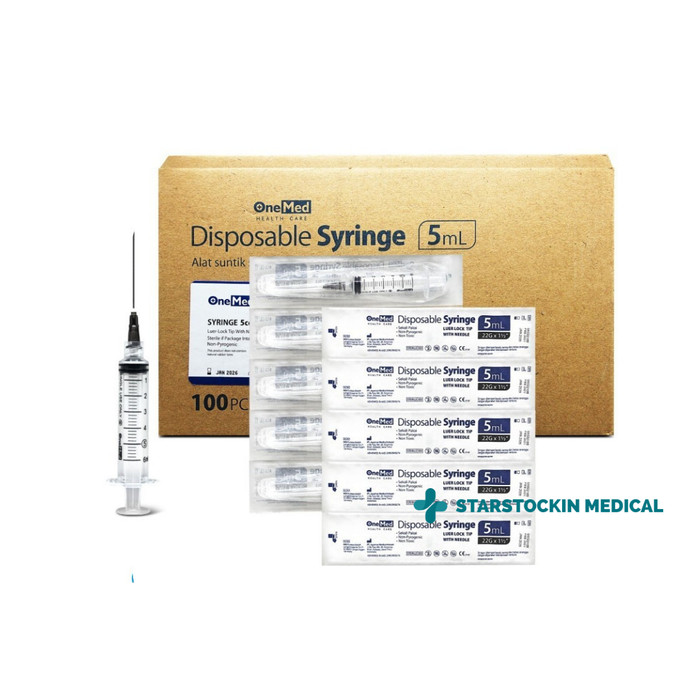 Spoit 5 cc ml Onemed Disposable Syringe Box Isi 100 pcs | Lazada Indonesia