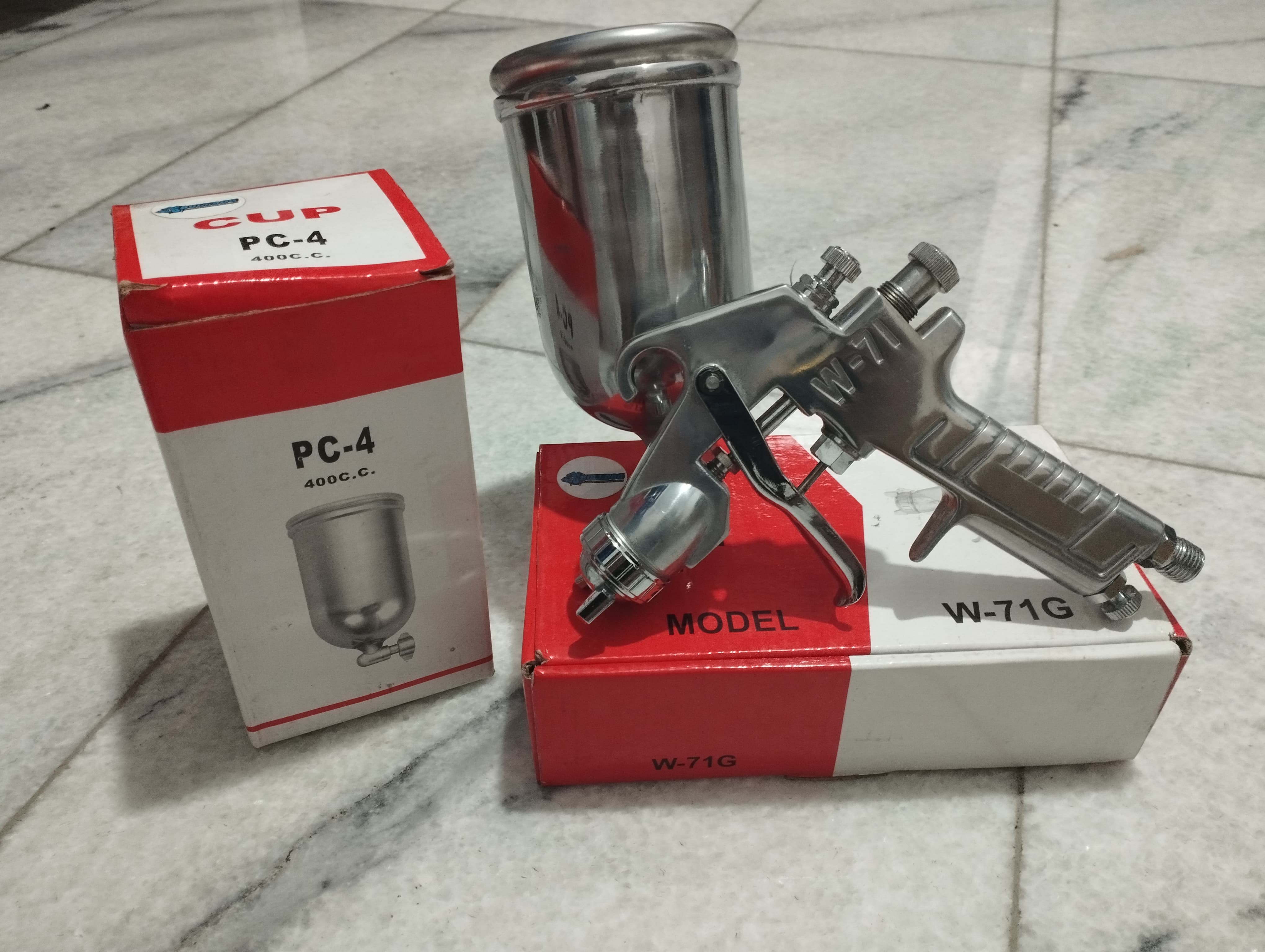 SAGOLA Alat Semprot Cat Angin SPRAY GUNS HVLP F75 Tabung Atas 600ML ...