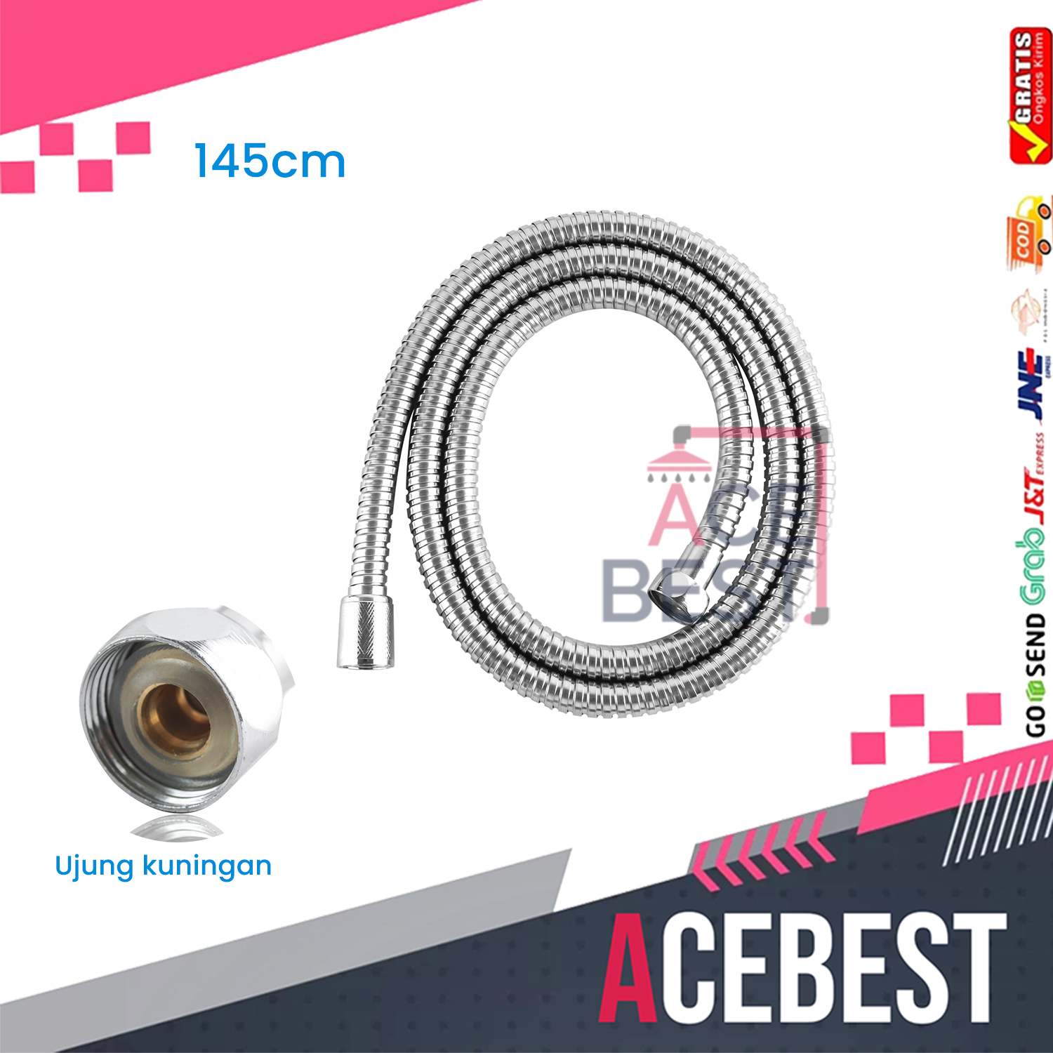 ACEBEST Selang Shower Selang Kamar Mandi Selang Toilet Selang Fleksibel ...