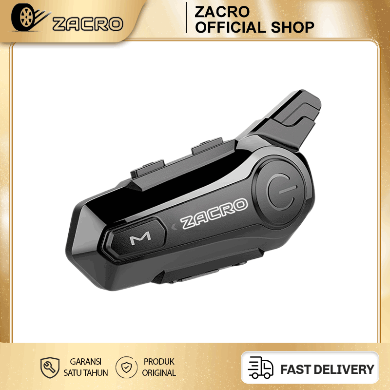 ZACRO E1 Intercom helm Bluetooth 5.0 FM Radio intercom dua arah dan ...