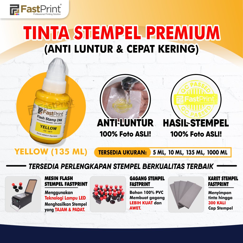 Fast Print Tinta Stempel Flash Warna Anti Luntur 135 ML | Lazada Indonesia