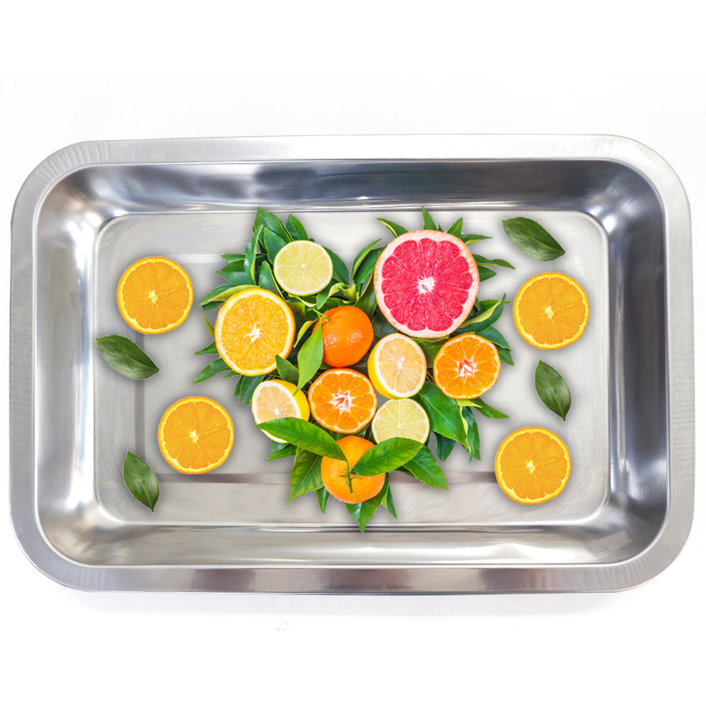 Nampan Baki Serbaguna Stainless Steel 32 x 22 x 4 / Tempat Sayur ...