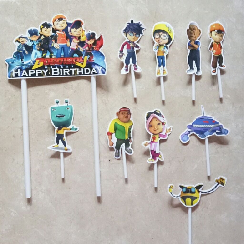 Hiasan kue ulang tahun karakter Boboiboy cake topper karakter Boboiboy ...