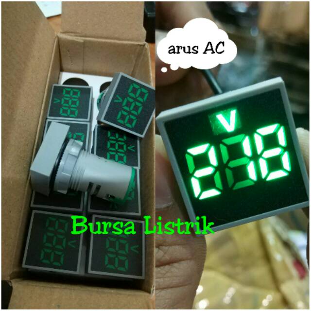 Pilot VOLTMETER bentuk persegi digital voltmeter dgn Lampu LED | Lazada ...