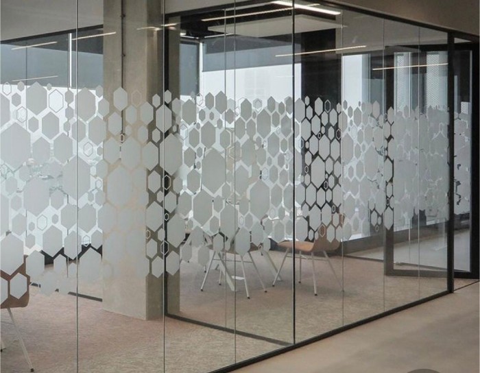 Cutting Sticker Custom Sandblast Perusahaan Stiker Kaca Es Logo Desain ...