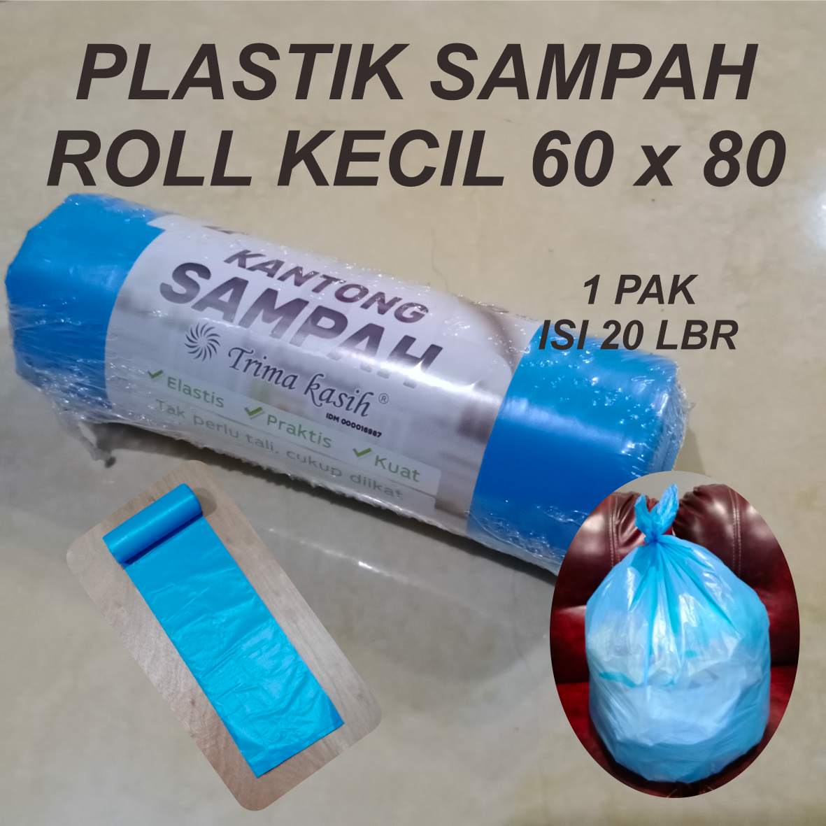 KANTONG SAMPAH TIPIS WARNA ROLL 60X80 ISI 20 LBR | Lazada Indonesia