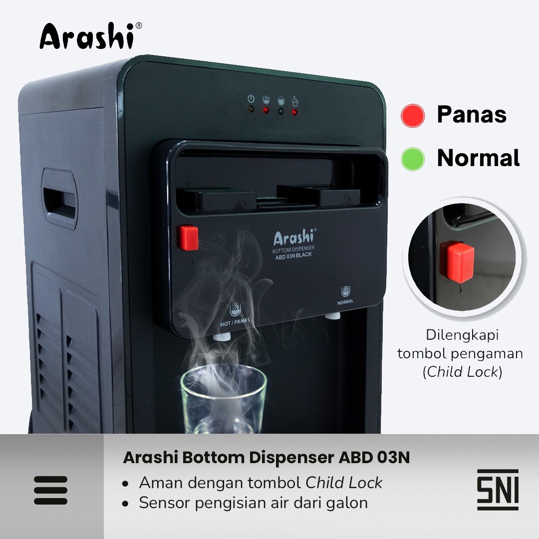 DISPENSER ARASHI ABD 04C GALON BAWAH fungsi Panas, Dingin , Normal ...