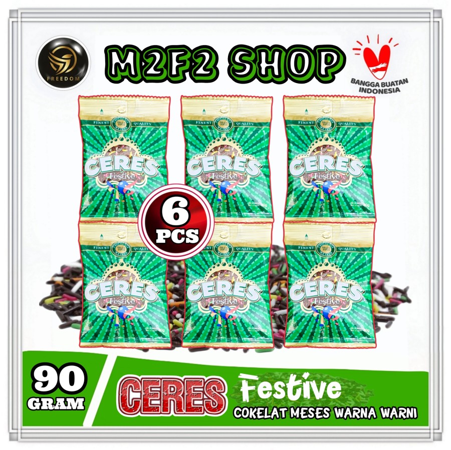 Hageslag CERES Festive Cokelat Meses Warna Warni - 90 gr (Kemasan 6 Pcs ...
