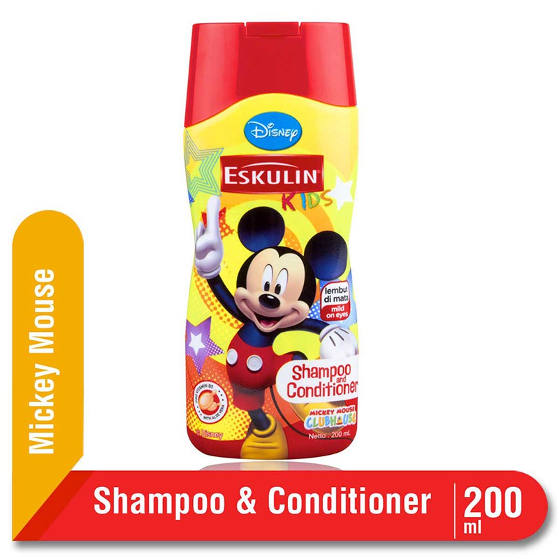 Eskulin Kids Shampoo & Conditioner Mickey Mouse Kemasan Botol 200 ml ...