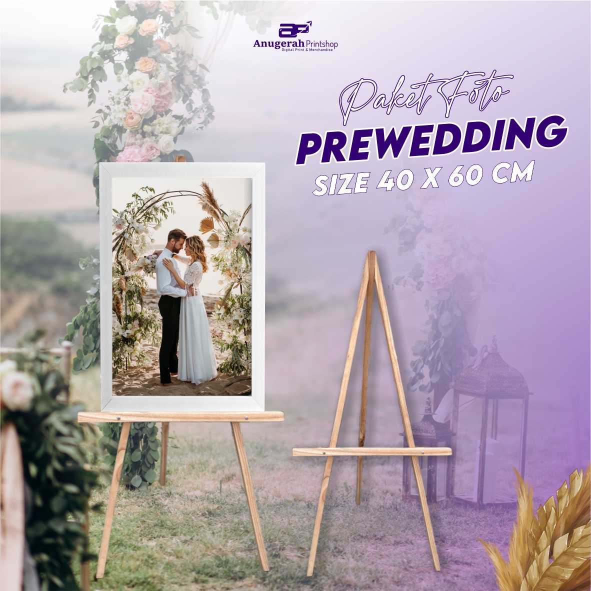 CETAK FOTO PREWEDDING PLUS BINGKAI FRAME MINIMALIS TANPA KACA 16R ...