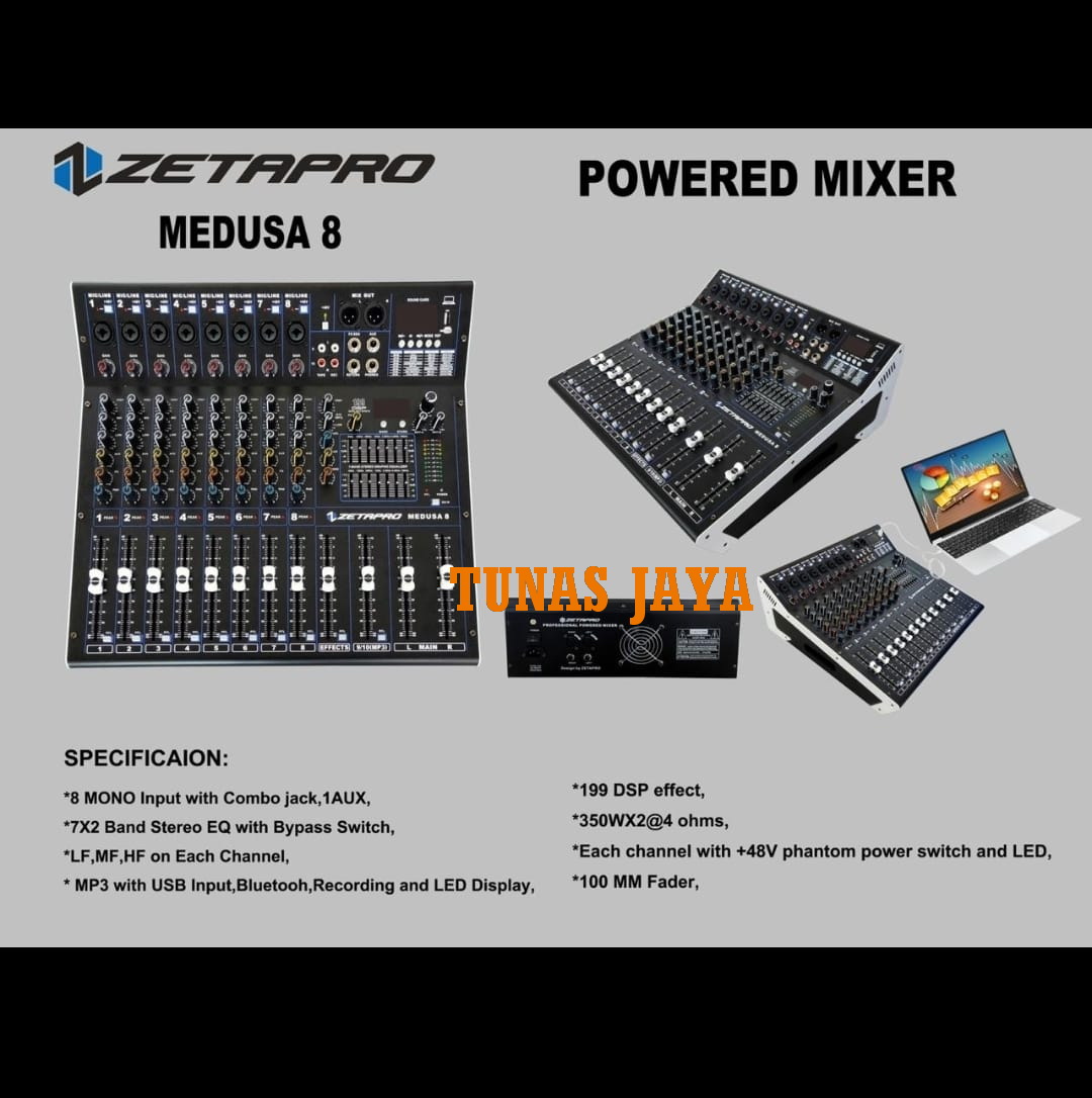 POWER MIXER ZETAPRO MEDUSA8 - MEDUSA 8 USB BLUETOOTH ORIGINAL | Lazada Indonesia