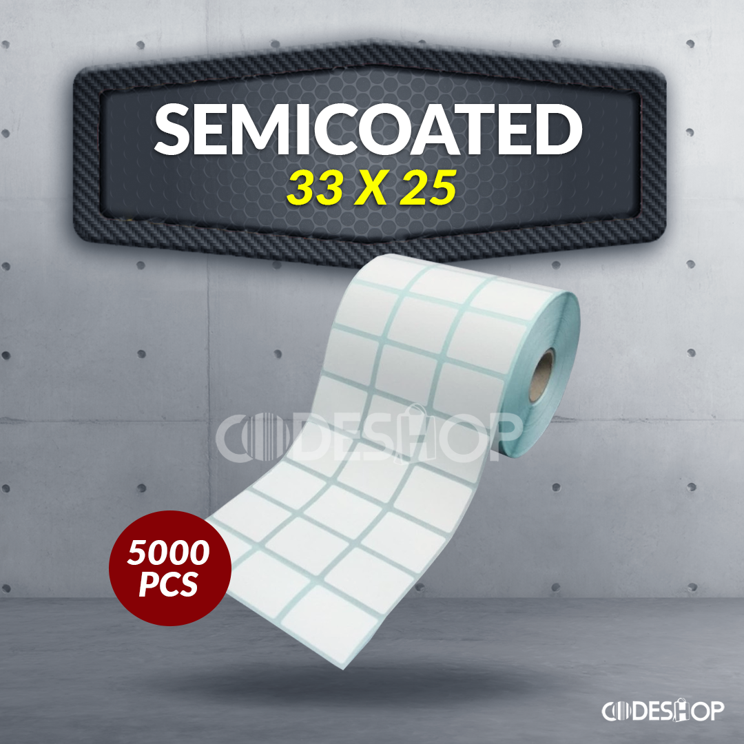 Label Sticker Barcode 33x25mm - 3 Line - 33x25 mm Semicoated isi 5.000 ...