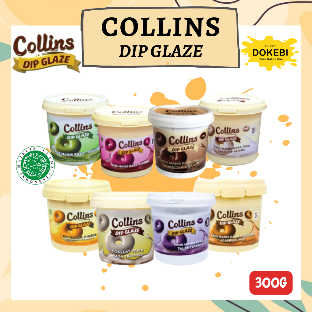 COLLINS DIP GLAZE MINI 300 GR - Topping Selai Donat Roti Kue Aneka Rasa ...