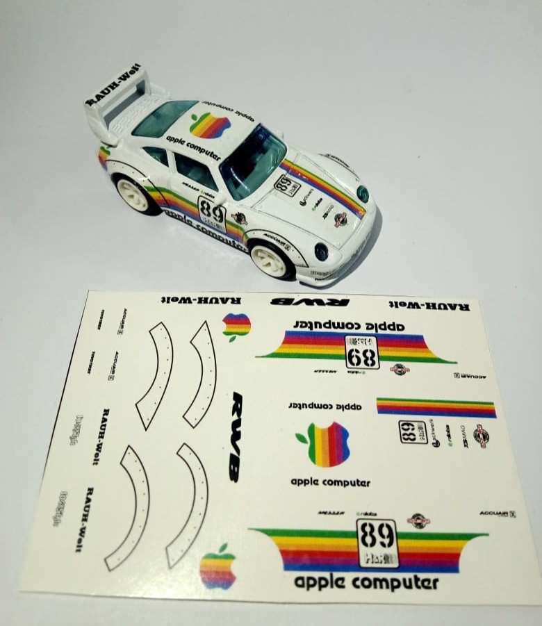 Decal Hotwheels Autoreperez - Livery Apple Computer Porsche 993 Gt3 RWB ...
