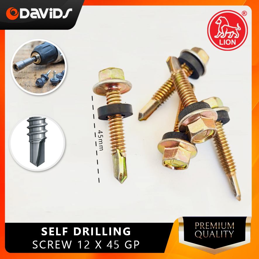 Baut Baja Ringan Sekrup Roofing Drilling Scrup 12x45 Kuning Lion ...