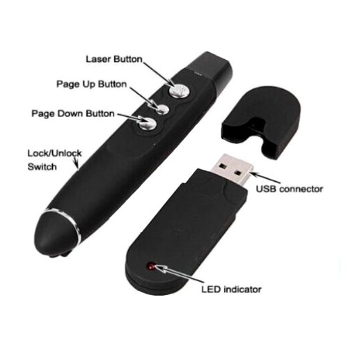 Laser Pointer PP1000 Wireless USB Remote Kontrol Alat Penunjuk ...