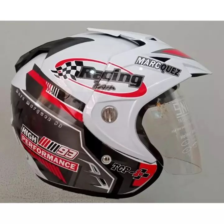 Helmet BUSA DAPAT DIlepas DICUCI MURAH RACING BXP - Black Doff Kualitas ...
