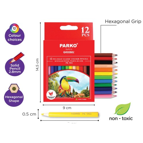 Parko Oil Colour Pencil Half 12C / Pensil Warna | Lazada Indonesia