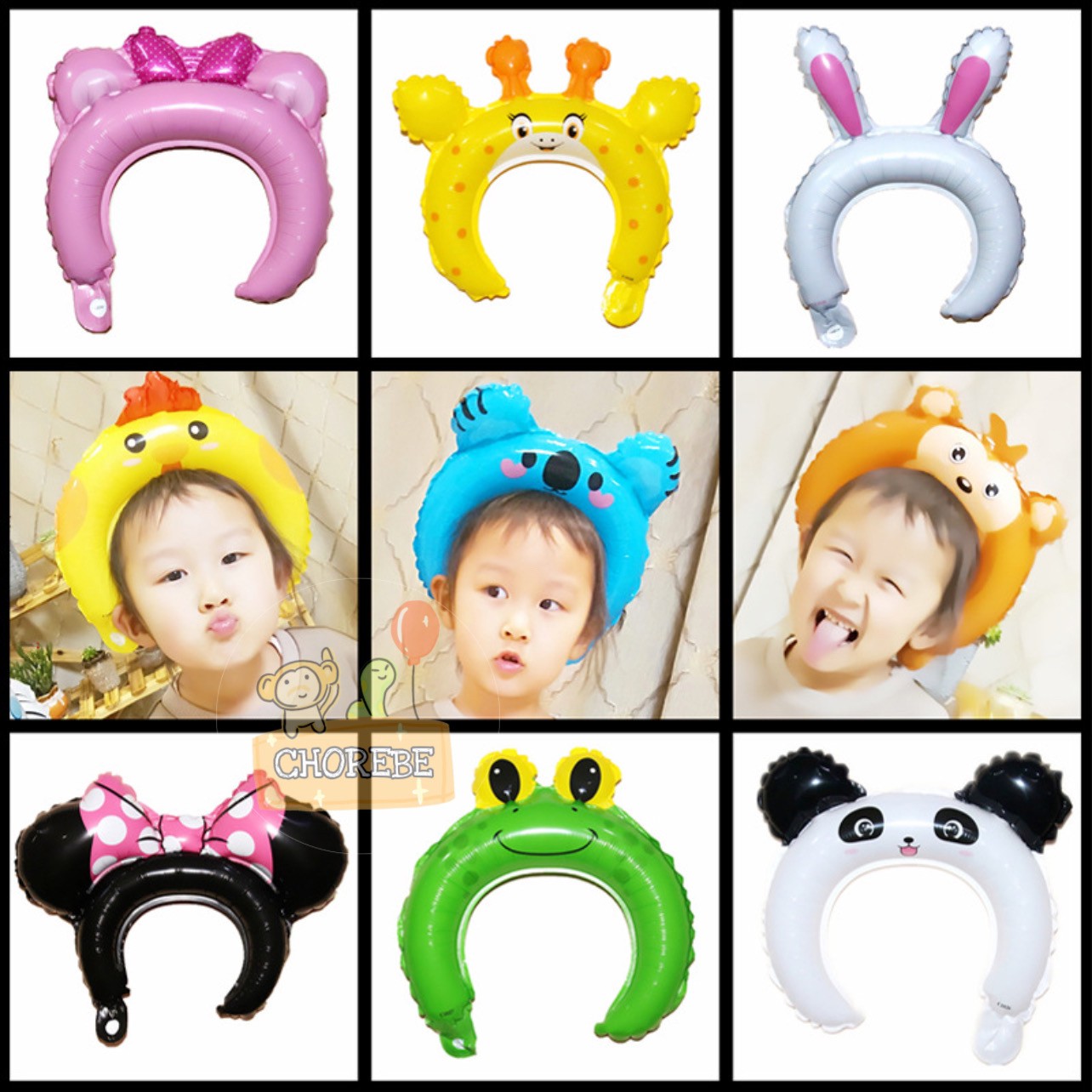 Balon Foil Bando Anak Karakter Hewan / Animal Headband Aneka Karakter ...