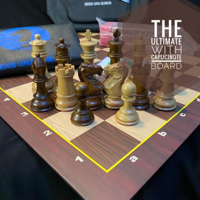 New Set Ultimate Papan Catur Kayu Wood Chess Board Percasi FIDE Acc ...
