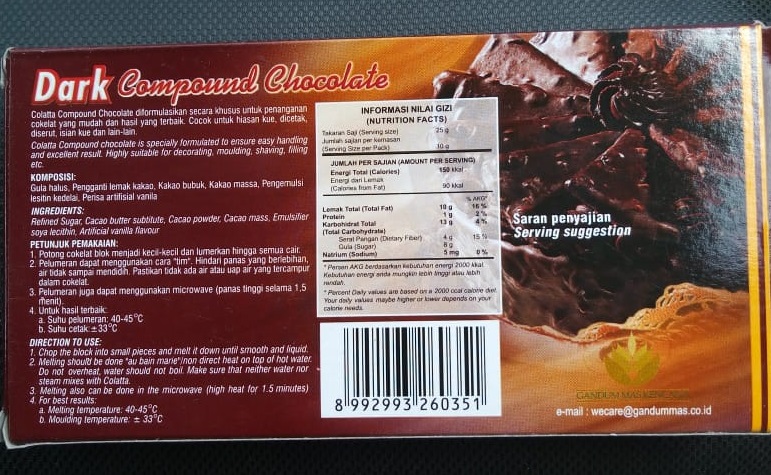 Coklat batangan, coklat hitam compund, coklat batang merk Collata berat ...