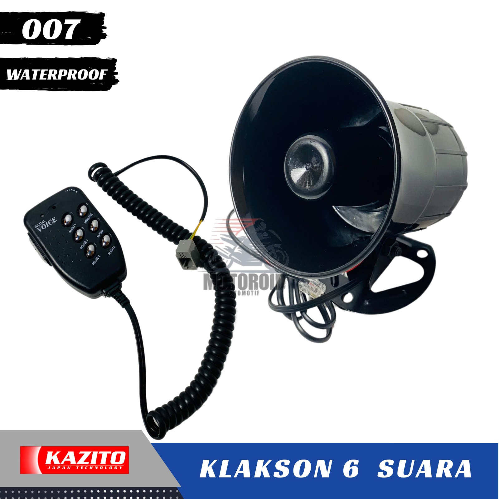 KLAKSON KAZITO TOA 6 SUARA + MIC KLAKSON SIRINE 30 WATT UNIVERSAL SEMUA ...