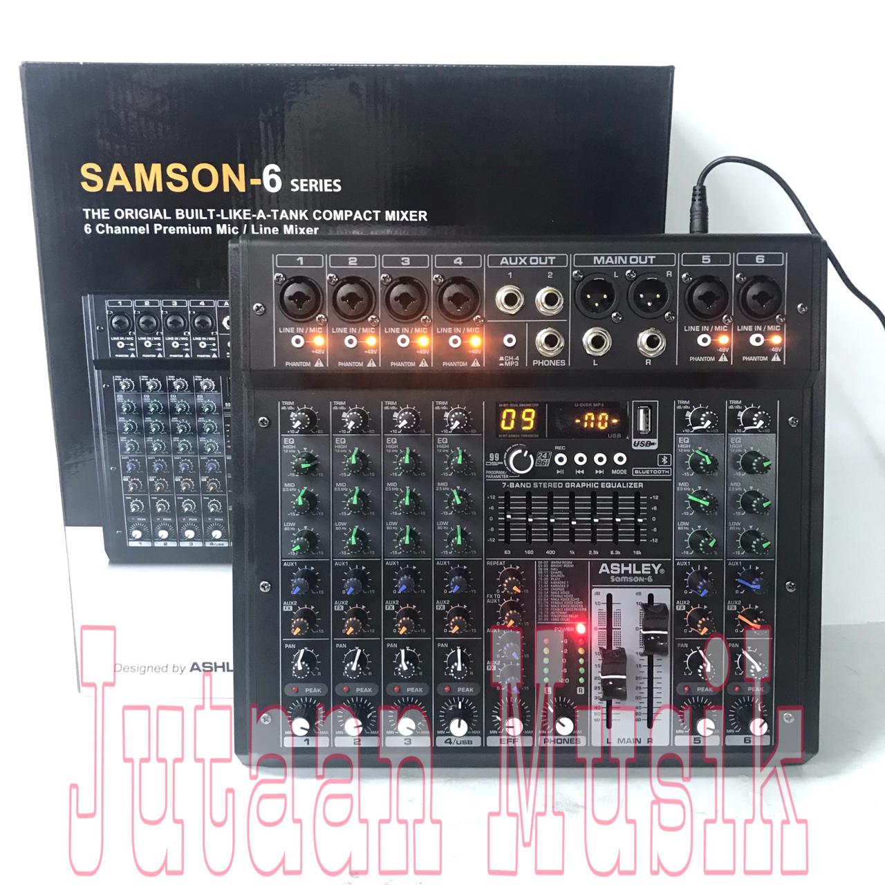 Mixer Ashley Samson 6 Original 6 Channel Bluetooth - Soundcard samson6 (BISA COD) | Lazada Indonesia
