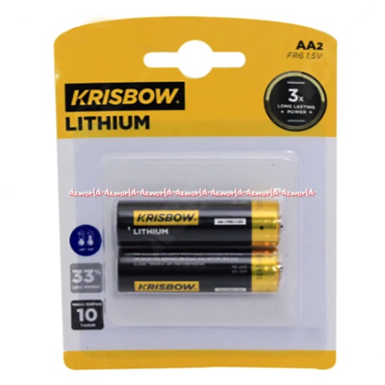 Krisbow Lithium AA2 Baterai AA Batrai Krisbow Litium 2 pcs Batrei Jam ...