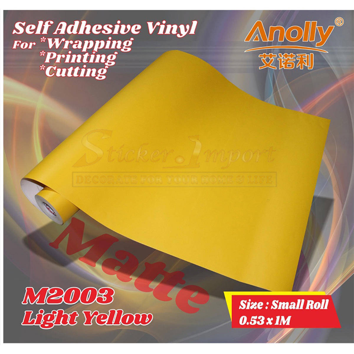 [Sticker.import ] Sticker Wrapping dan Cutting Anolly Warna Kuning Muda ...