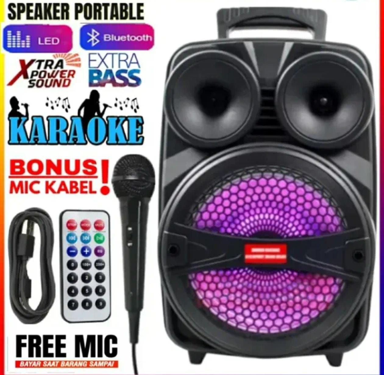 ( )Speaker Bluetooth 3381 Speaker Subwoofer aktif Super Basss 6.8inc ...