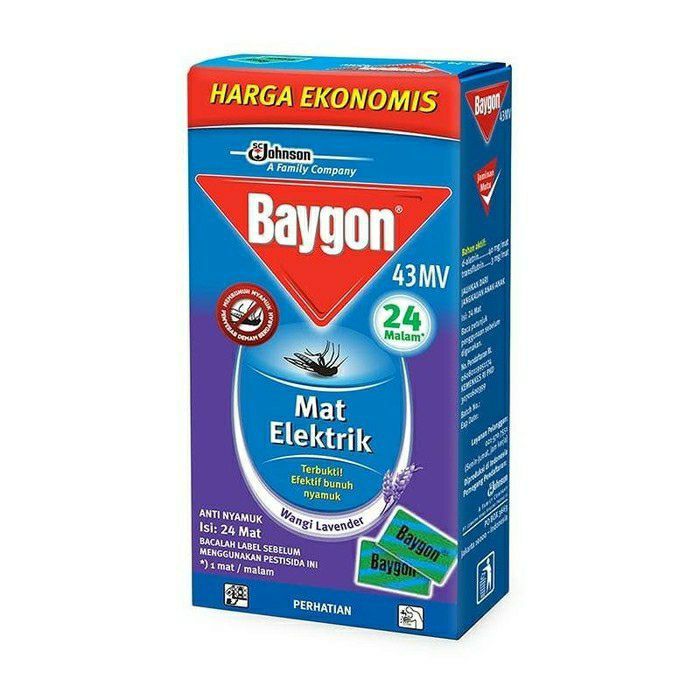 Baygon Mat Electric Lavender [1 Box/ 24 mat] | Lazada Indonesia