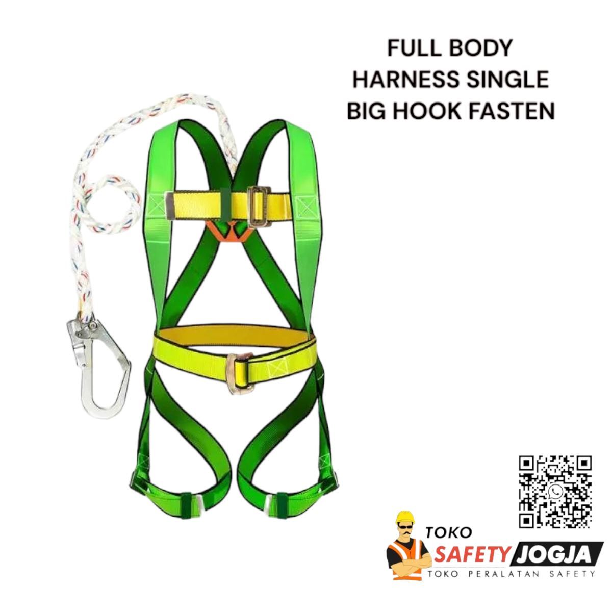 TALI LANYARD FULL BODY HARNESS SINGLE BIG HOOK SAFETY FASTEN | Lazada ...