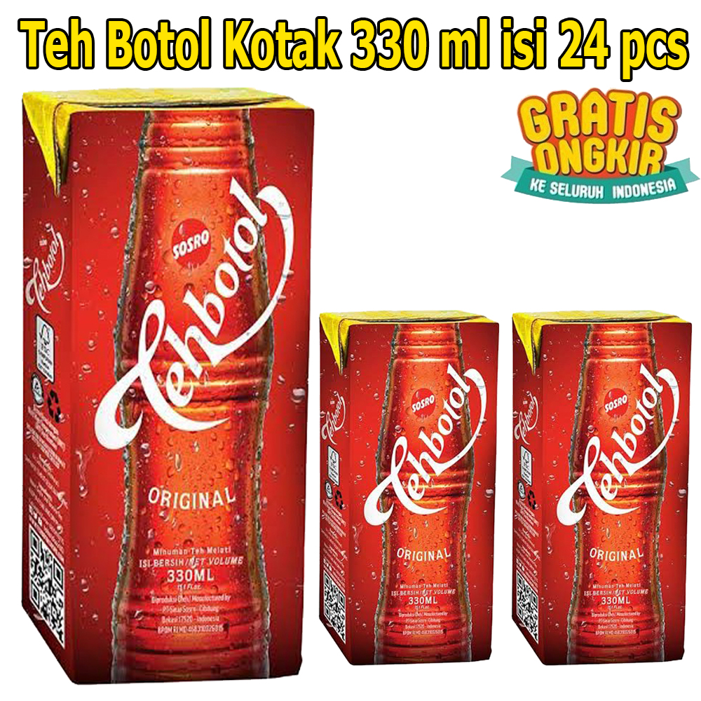 Teh botol Sosro kotak 330 ml Originals 1 Dus isi 24 Pcs | Lazada Indonesia